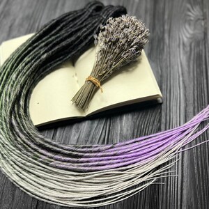 Dreadlock Extensions Set of Thin Synthetic Dreads, Black Ombre Dreads ...