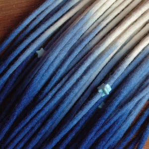 Festival Dreadlock Extensions Set of Wool DE Dreads Dark Blue Light ...
