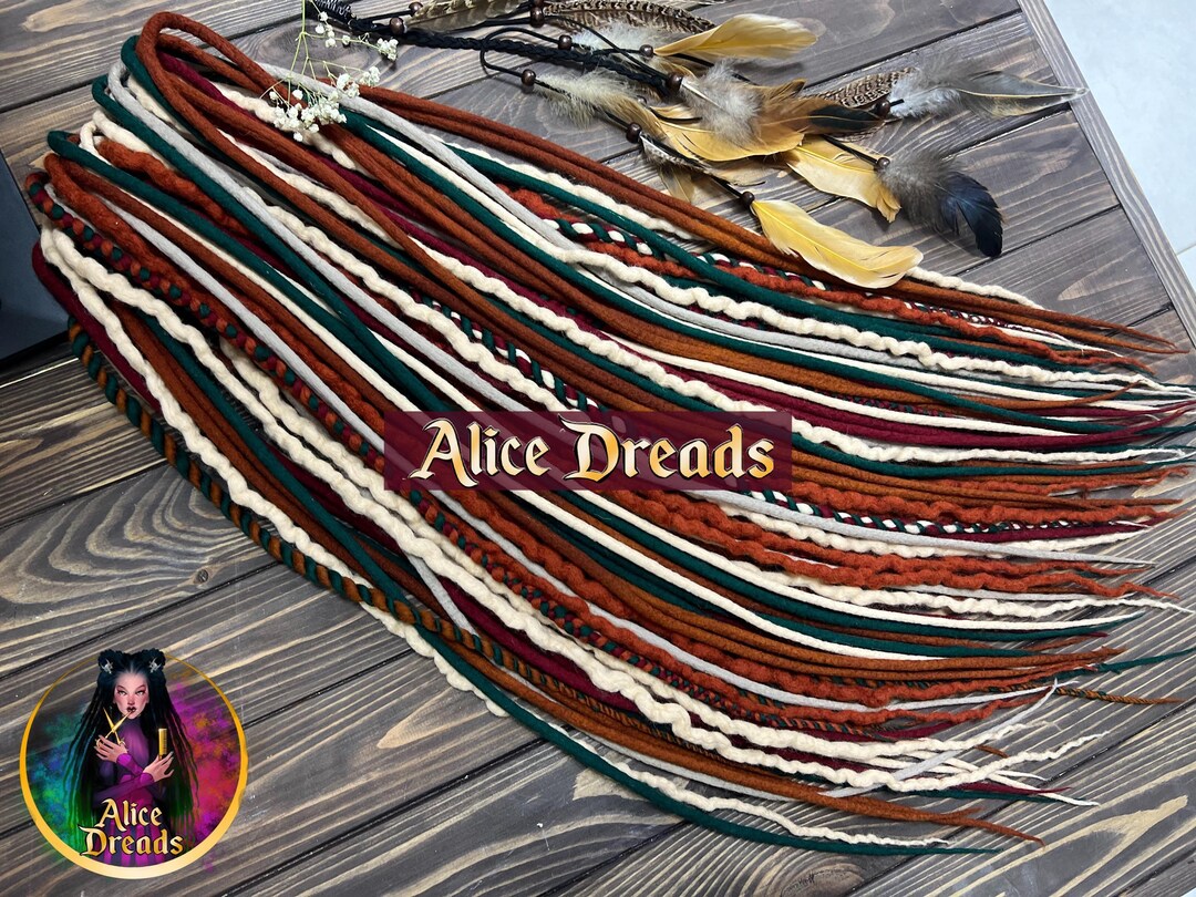 Wool Dreads "autumn Vibes": Blonde, Green, Copper Ombre - Viking Style ...