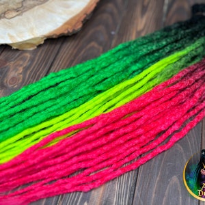 Crochet Synthetic Dreads Ombre party Black to Hot Pink, Neon Green ...