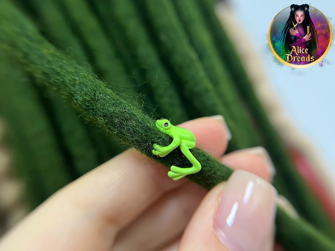 Bead for Dreads, Cuff for Dreads Green Frog, Hair Beads, Dreadlock ...