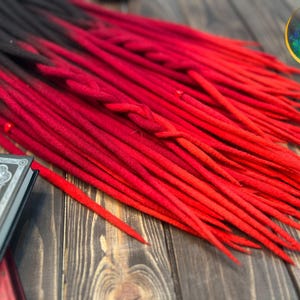 Ombre Black to Dark Red to Bright Red WOOL Dreads Double or Single ...