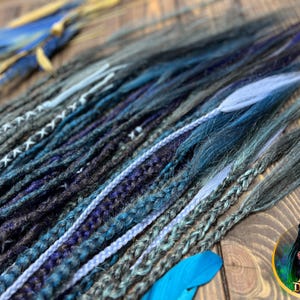 Crochet Dreadlock Extensions: Blue, Azure, Brown, Mint Synthetic Dreads ...
