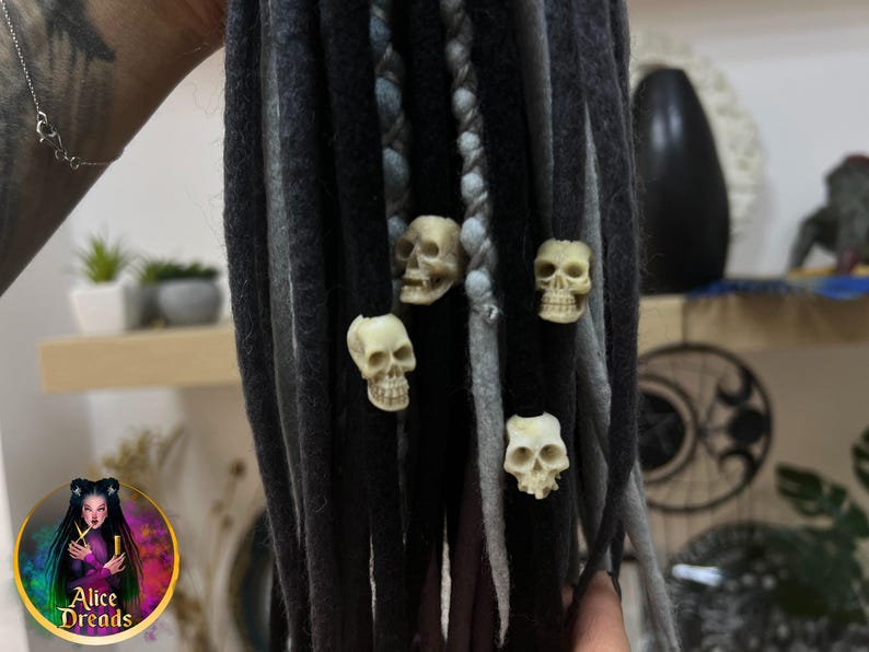 Halloween Dreads Beads: Skull & Faux Stone Dreadlock Accessories - Etsy