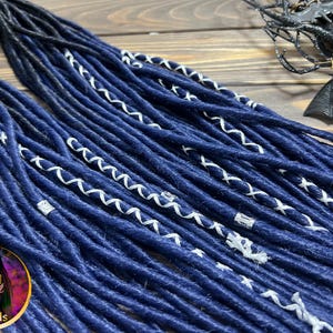 Thin Synthetic Dreads Black to Navy Blue Dreadlocks Hair Extensions ...