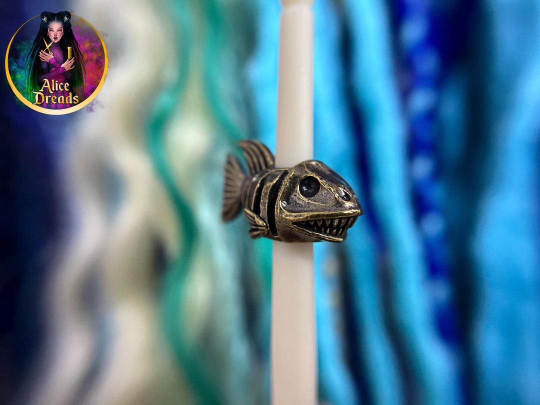 Metal Bead for Dreads Fish Piranha Dreadlock Beads Braided Lanyard ...