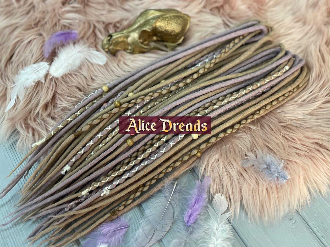 Wool Dreadlock Extensions: Dark Blonde, Rose, Coral Powder Dreads - Etsy
