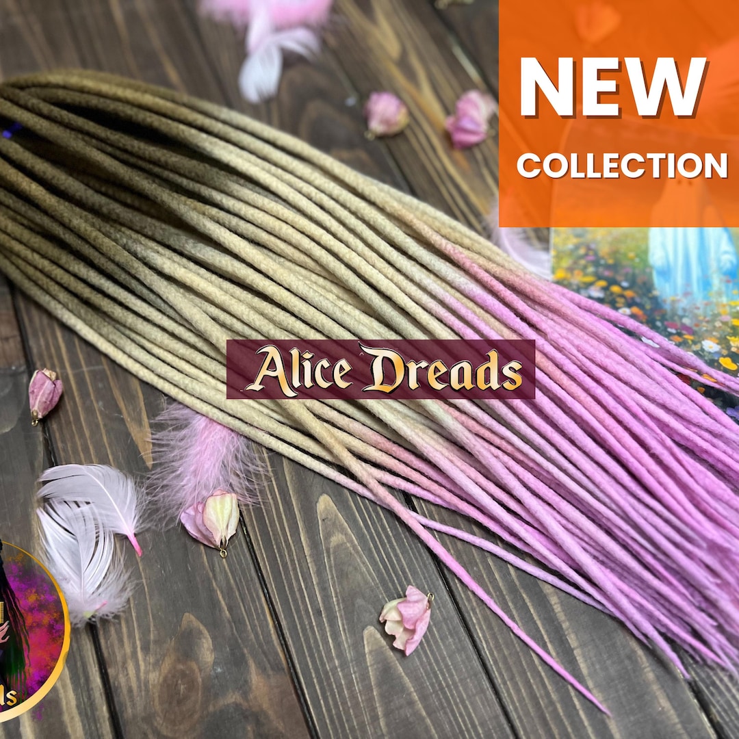 Ombre Wool Dreads "macaroon" : Brown, Blonde & Pink - DE/SE Accents for ...