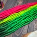 Crochet Synthetic Dreads Ombre party Black to Hot Pink, Neon Green ...