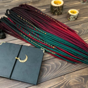 Double Ended Wool Dread Extensions Bohemian Dreads Dark Brown Emerald ...