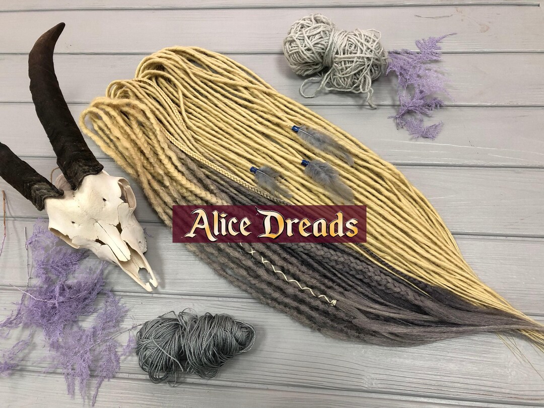 Dreadlock Extensions Full Set of Handmade Synthetic Dreads Burning Man Style Dreadlocks by ...