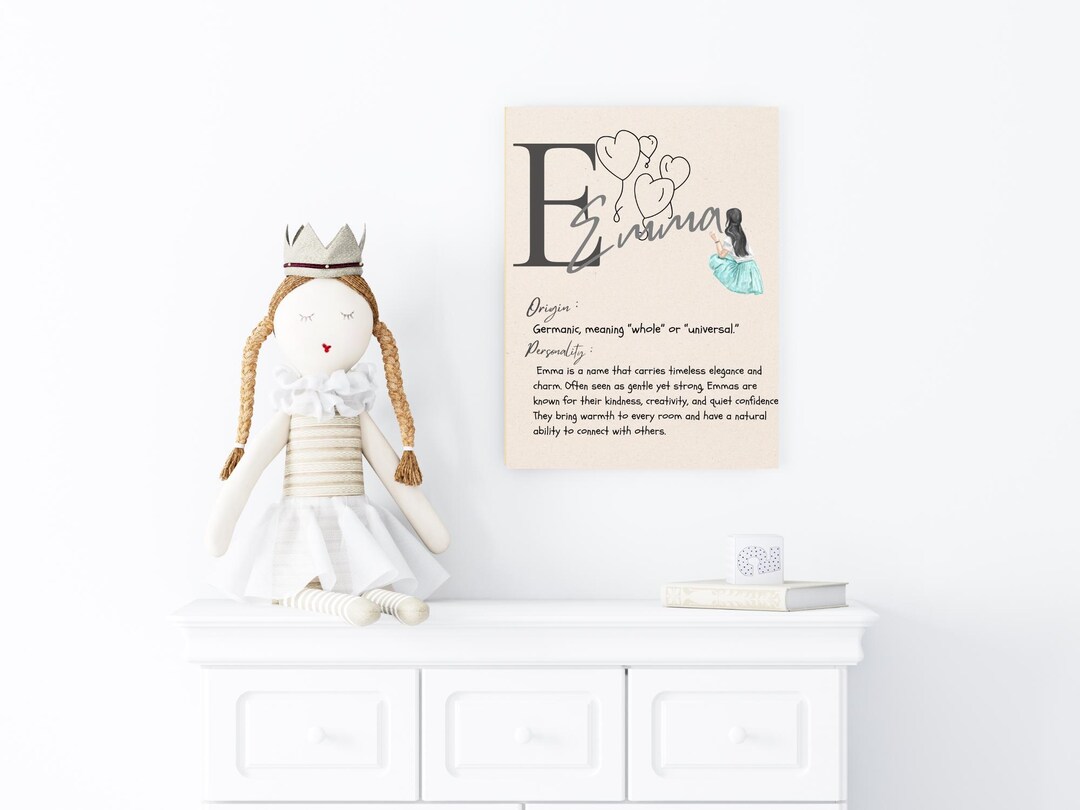 Emma Initial Unframed Digital , Printable Wall Art, Nursery ...