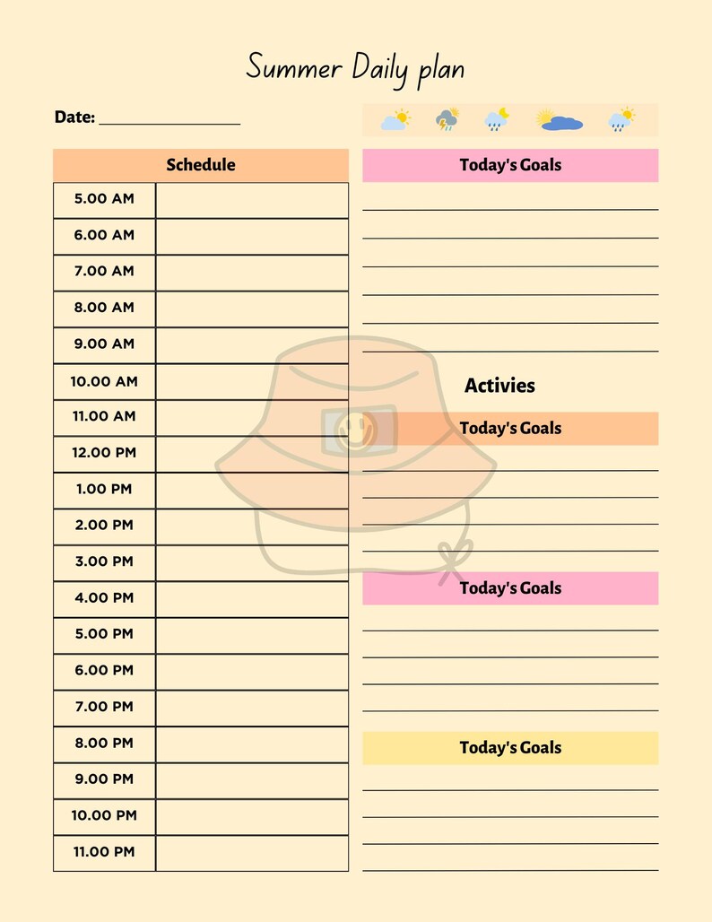 Printable Undated Children Summer Planner for Kids 50 Pages - Etsy