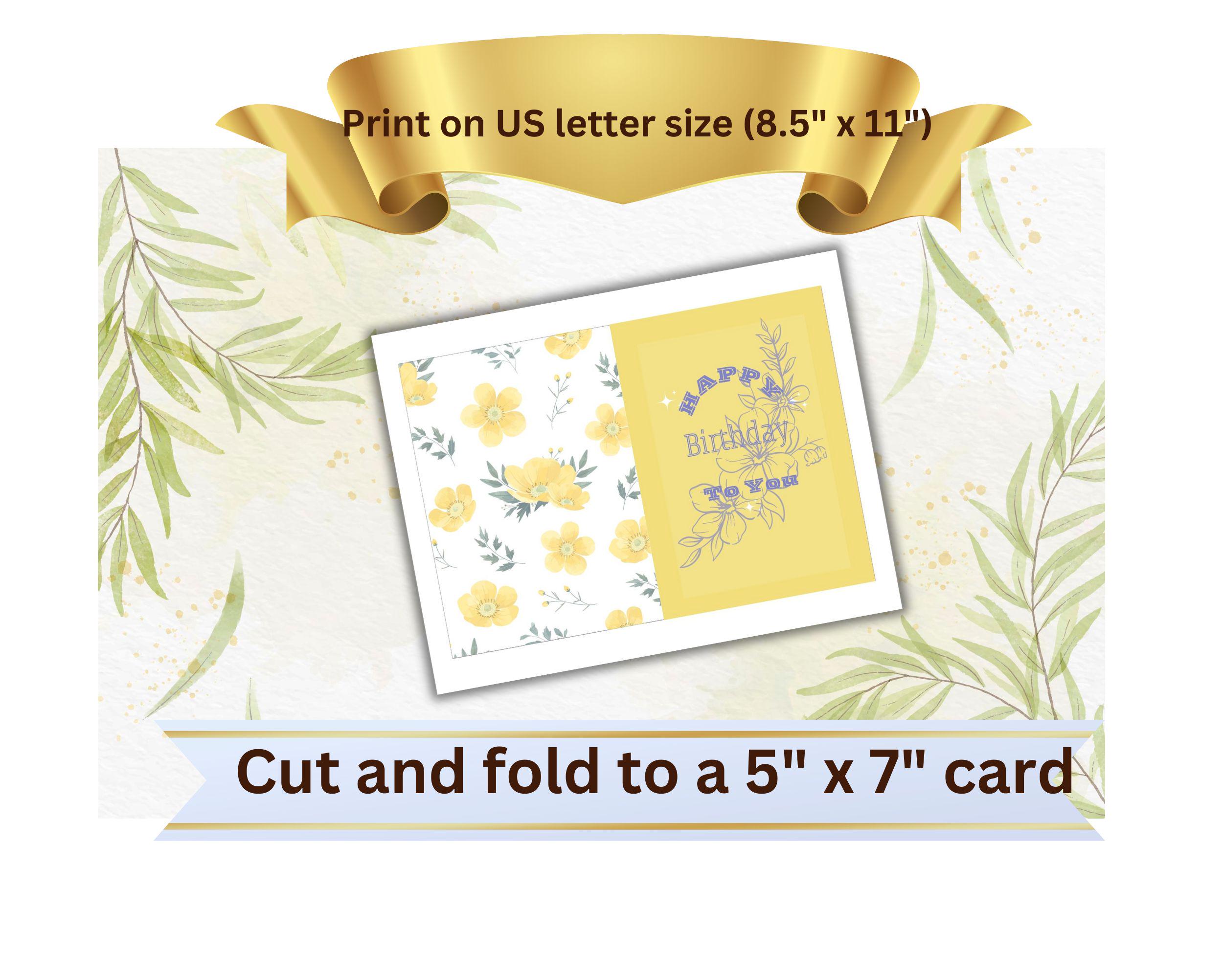 Printable Birthday Greeting Card 5" X 7" - Etsy