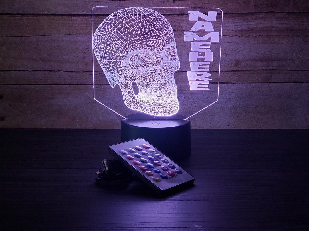 Personalized Skull Lamp | Skull Night Light | Skull Gift | 3D Skull ...