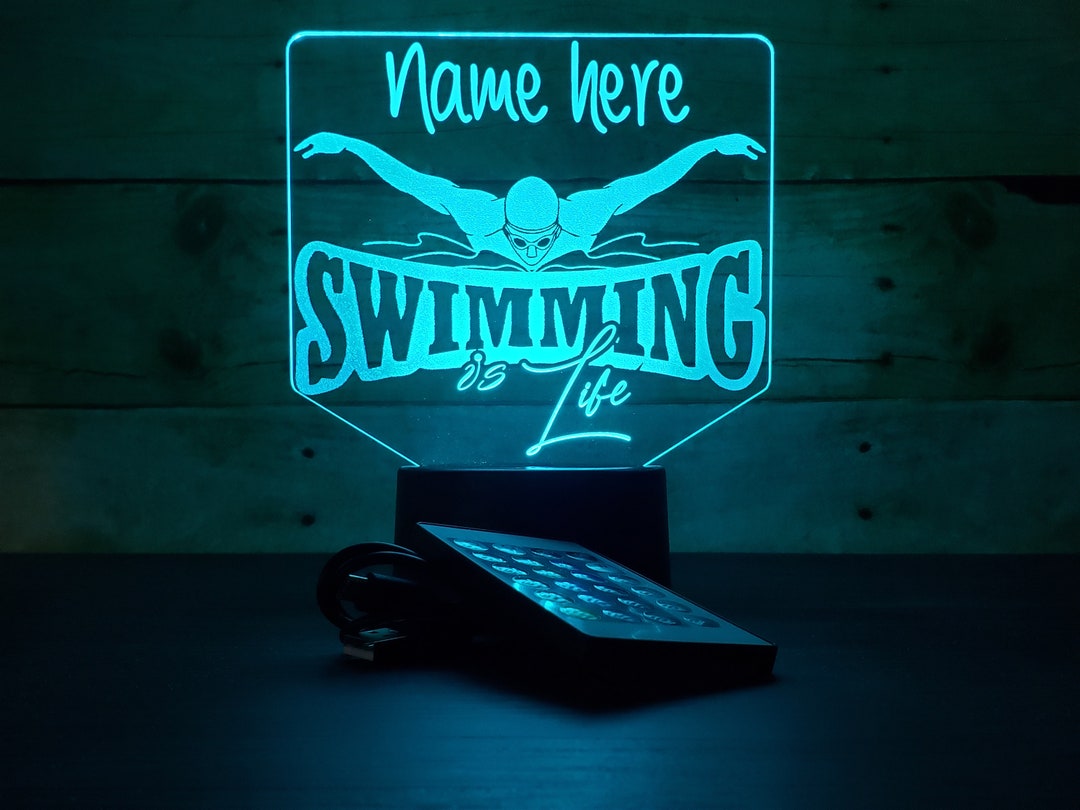 Personalized Swimming LED Night Light: Swim Team Decor - Etsy
