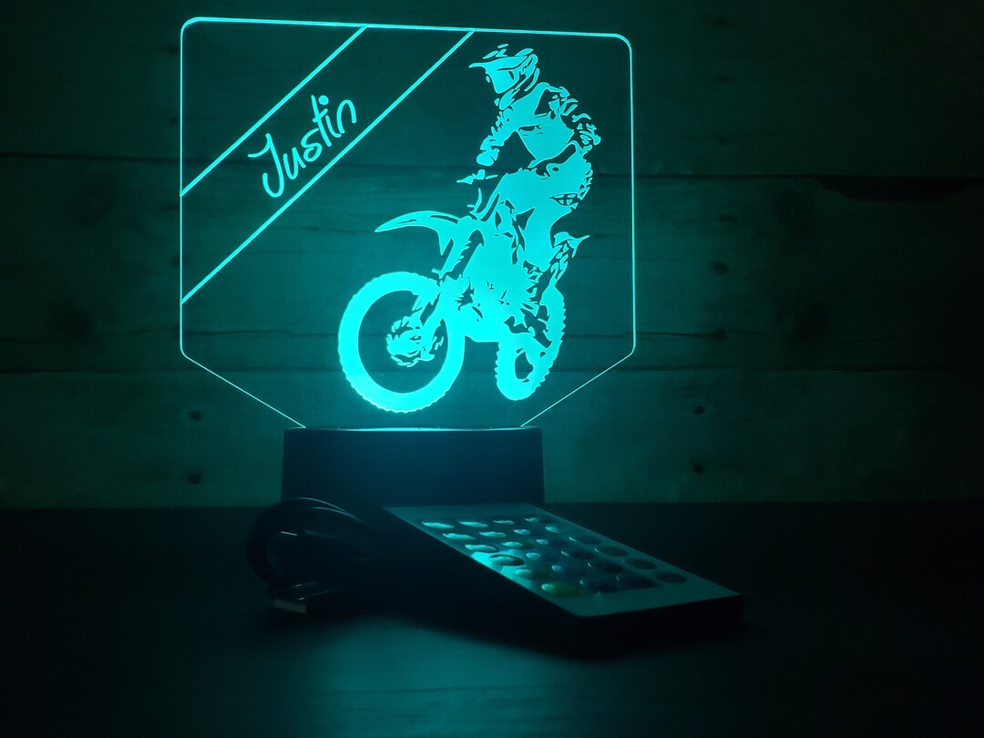 Personalized Dirt Bike Night Light: Motocross LED Lamp - Etsy