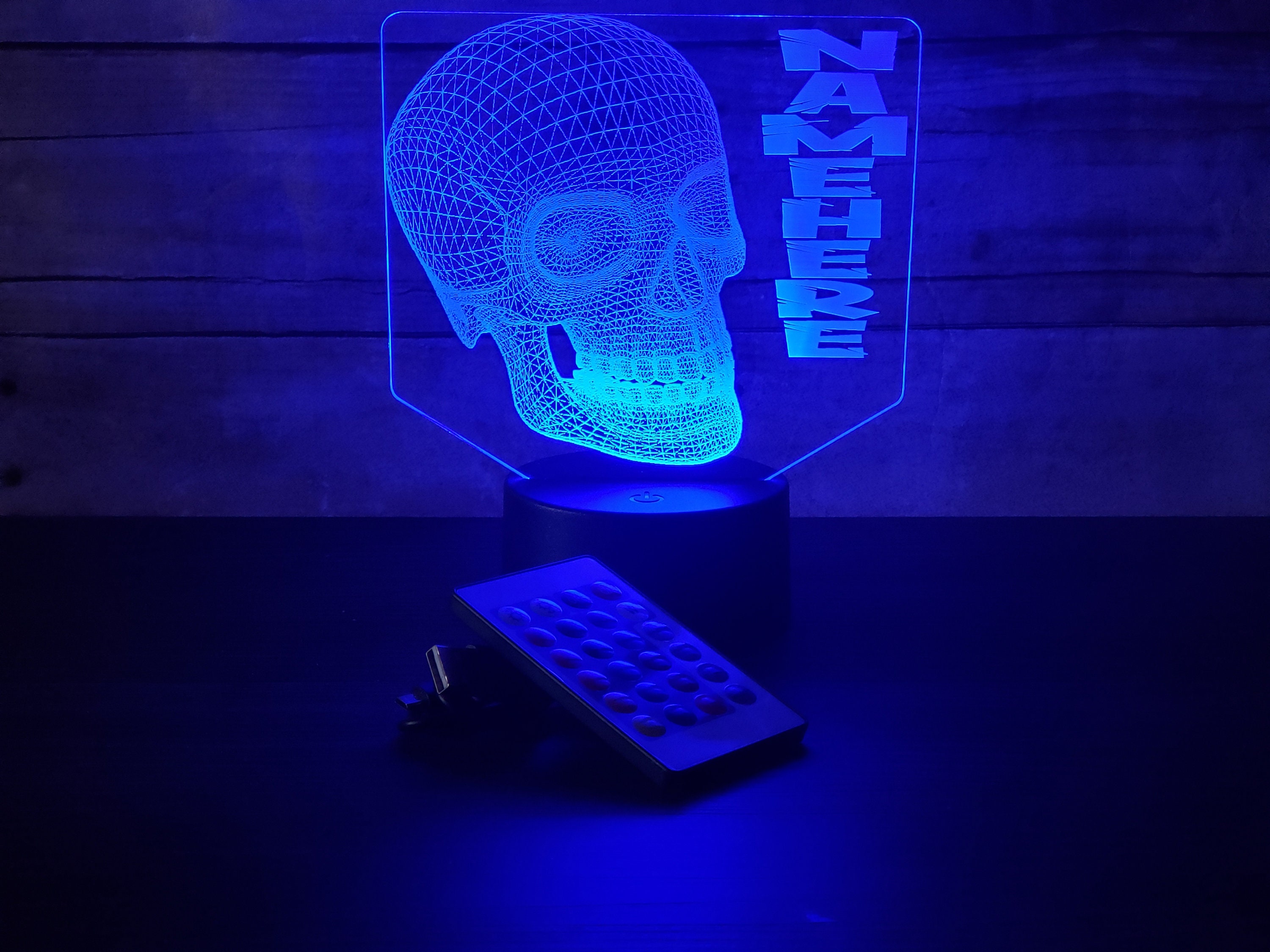 Personalized Skull Lamp Skull Night Light Skull Gift 3D | Etsy