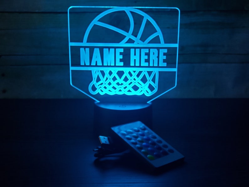 Personalized Basketball Night Light: LED Lamp, Custom Name - Etsy
