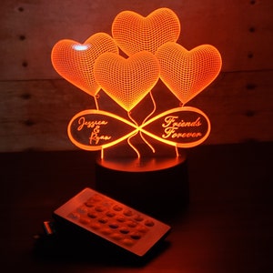 Custom Heart Balloon LED Lamp: Personalized Night Light Gift - Etsy