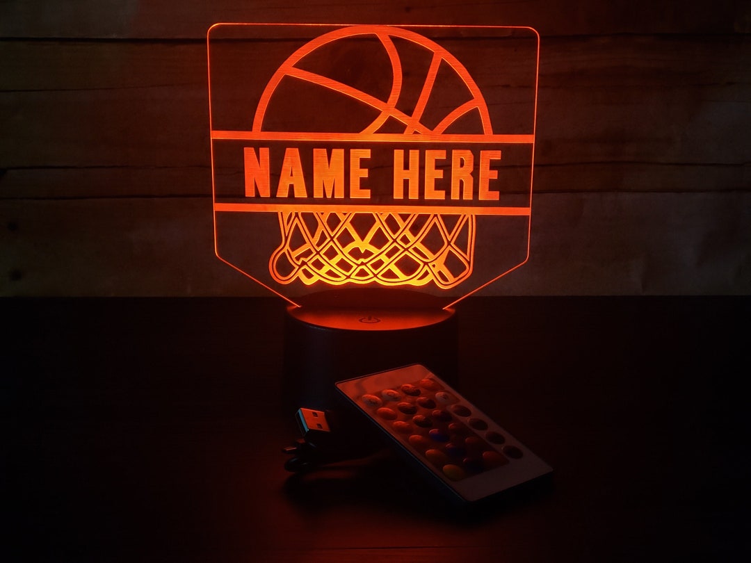Personalized Basketball Night Light: LED Lamp, Custom Name - Etsy