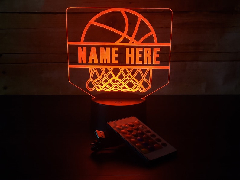 Personalized Basketball Night Light: LED Lamp, Custom Name - Etsy