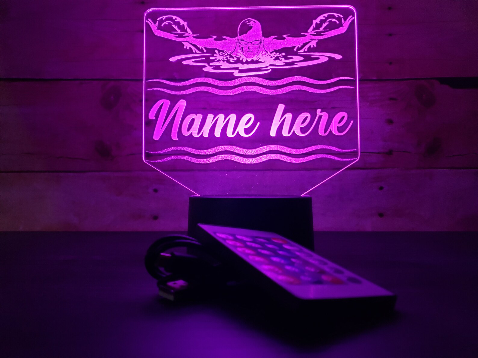 Personalized Swimmer LED Night Light | Swimming Team Gift - Etsy