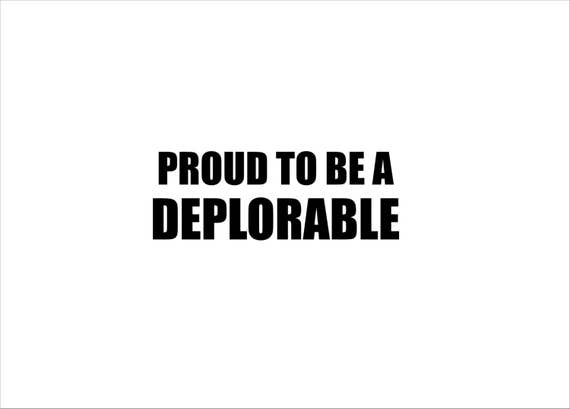 Proud to Be a Deplorable Decal Sticker / Trump High | Etsy