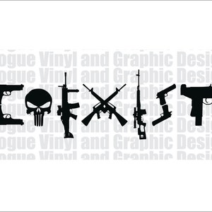 Coexist Vinyl Decal / Sticker, Guns, Punisher - Super High Quality - Etsy