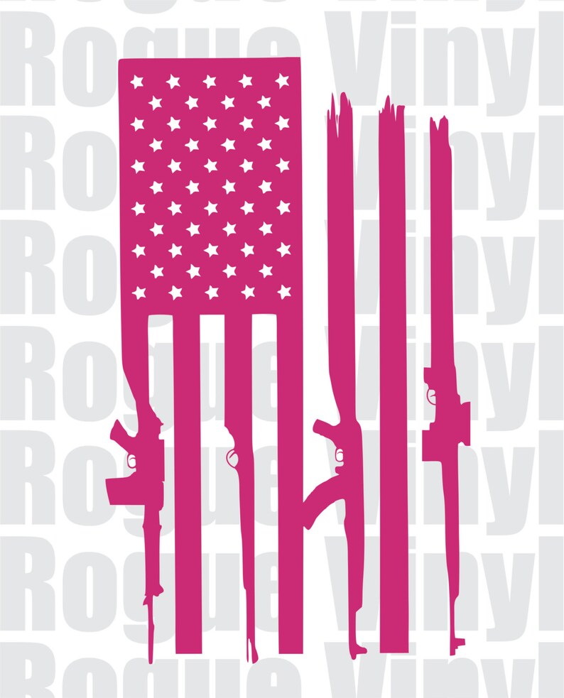 Distressed American Flag Guns Decal / Sticker - Etsy