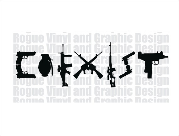 Coexist Vinyl Decal / Sticker Guns Grenade Super High - Etsy