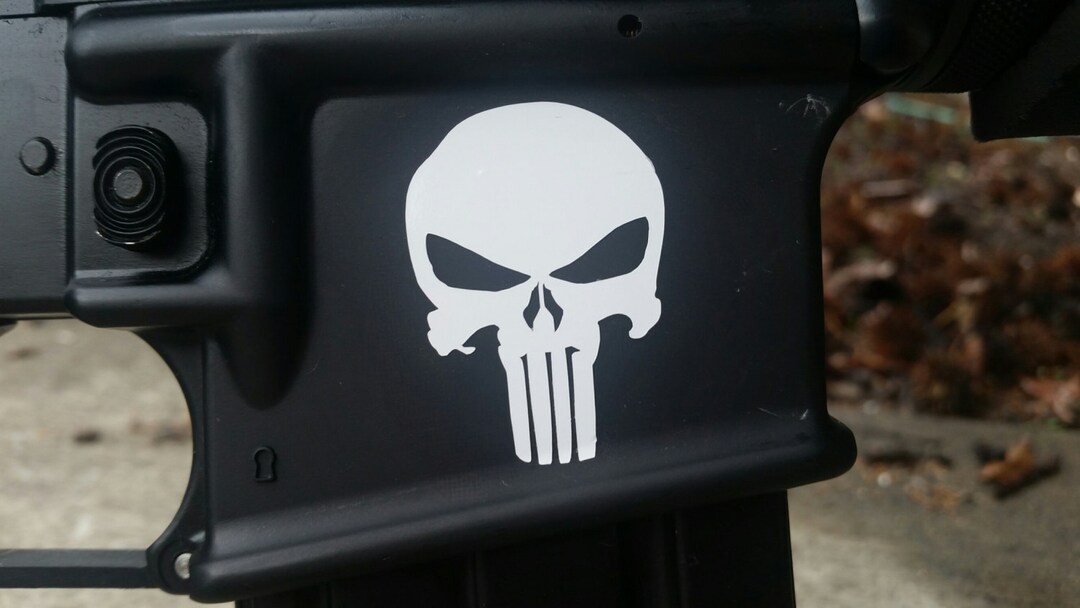 AR15 Punisher Lower Decal (x2), M16 AR-15, M-16, AR15 - Free Shipping ...