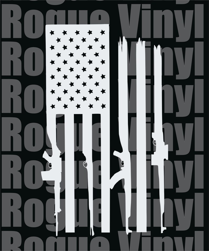 Distressed American Flag Guns Decal / Sticker - Etsy