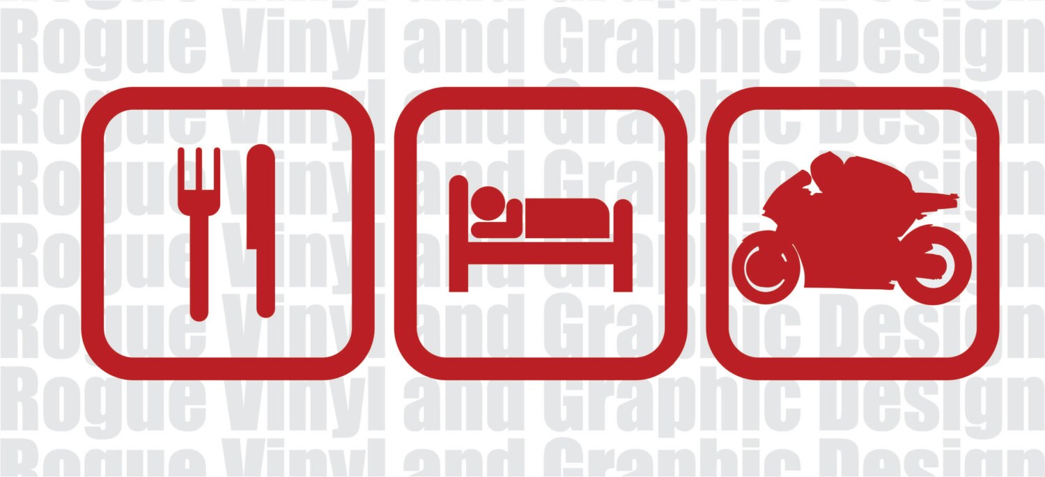 Eat, Sleep, Ride Vinyl Decal / Sticker - Motorcycle - Etsy
