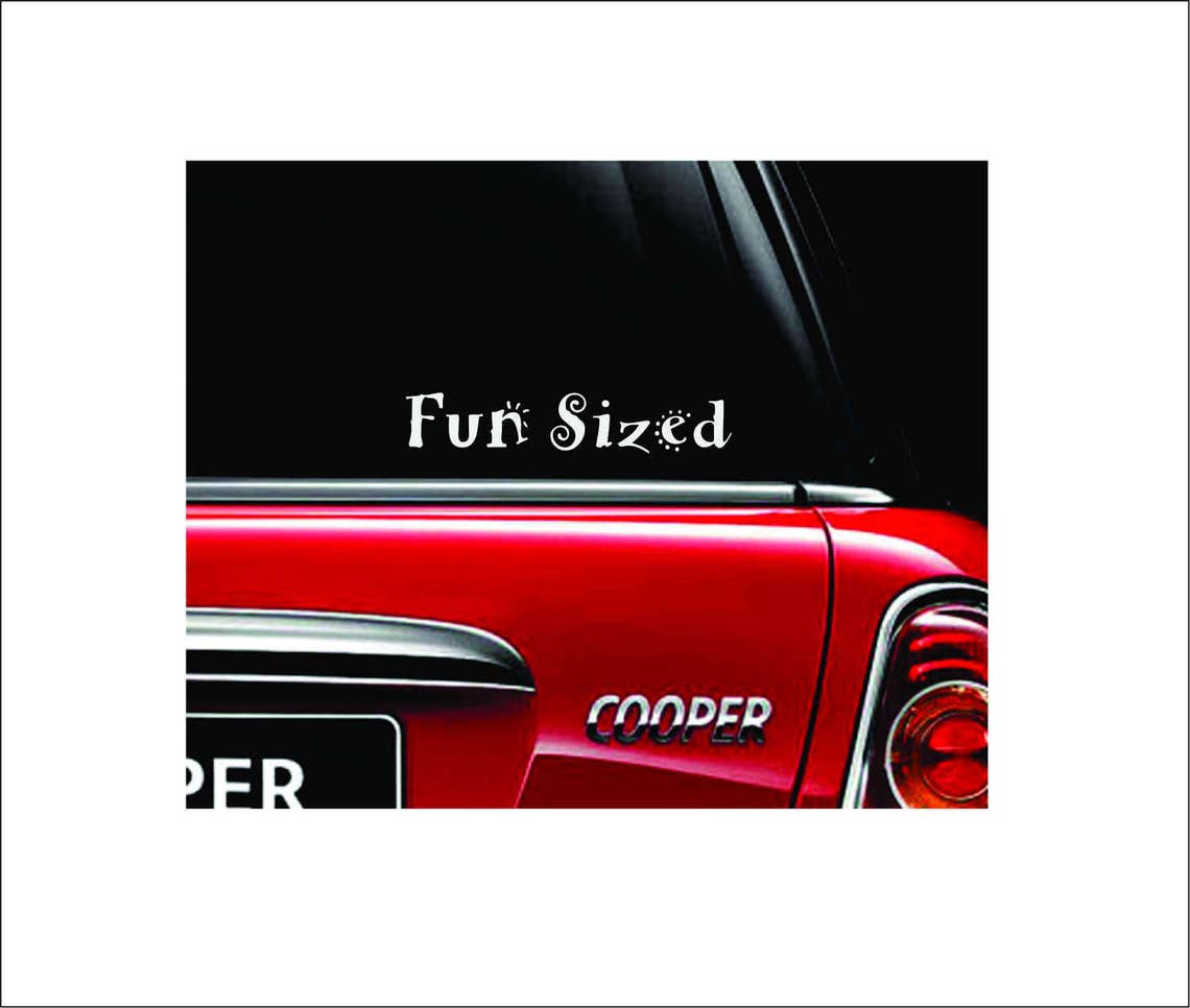 Fun Sized Decal / Sticker Mini Cooper Fiat Smart Car | Etsy