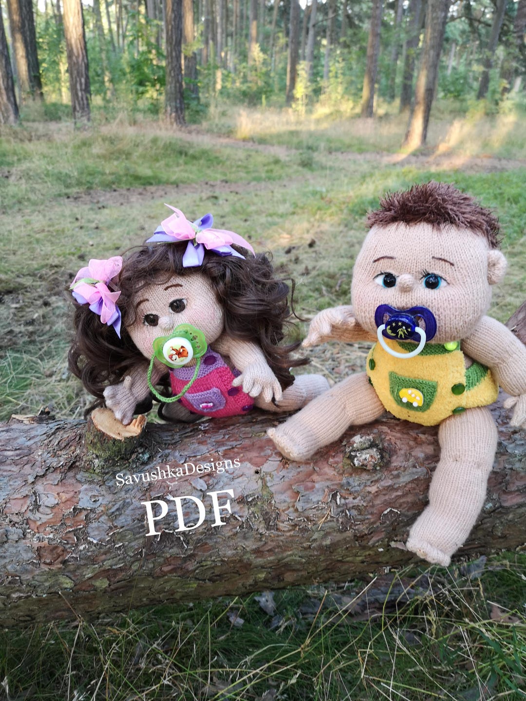 Knitting Pattern: Bundle Babies Newborns Knitted Dolls With Pacifier ...