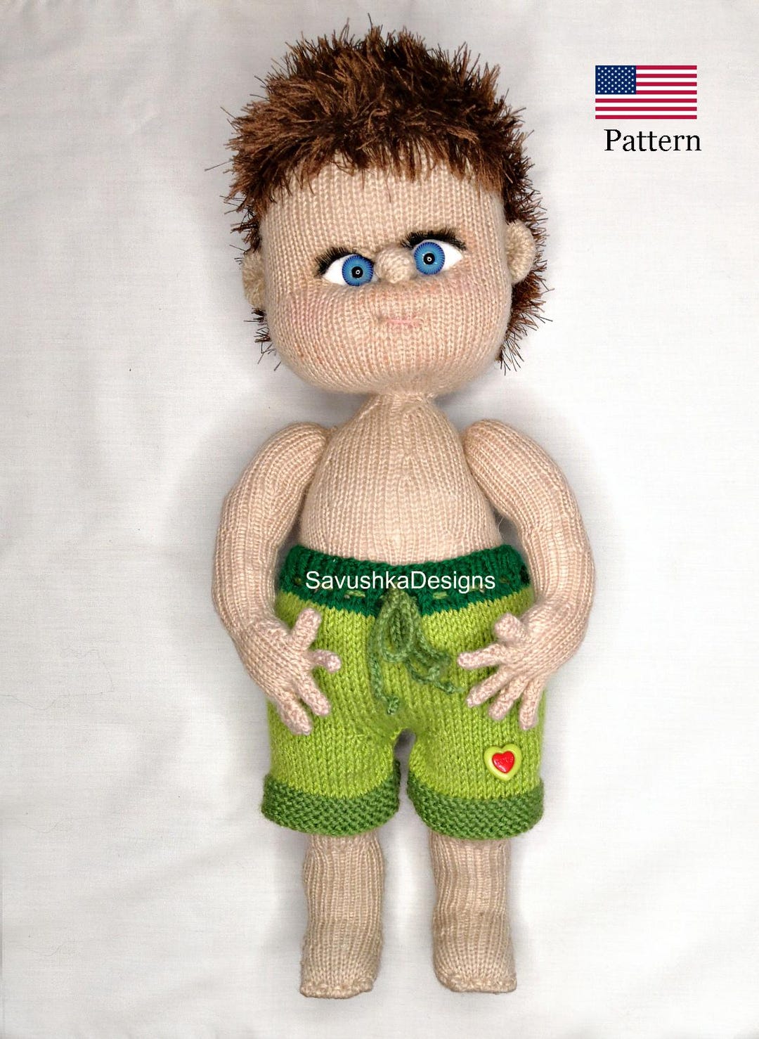 Jamie Boy Amigurumi Doll Knitting Pattern, Intermediate Knit (PDF) - Etsy