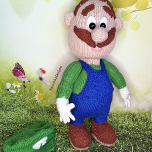 Doll Pattern Super Plumber Man Bro, Toy Knitting Pattern, Amigurumi ...