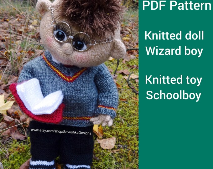 Grumble-snuff the Wizard Knitting Pattern - Bearded Magician Doll - PDF ...