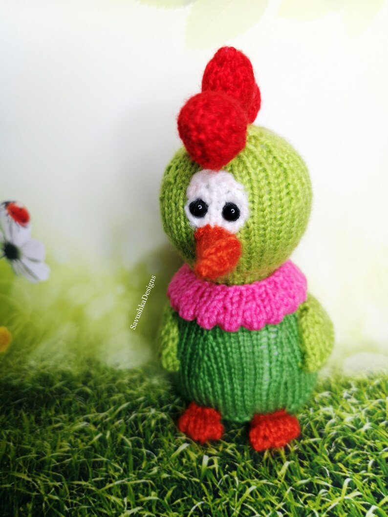 Rooster Knitting Pattern Amigurumi Bird Plush Toy PDF Download - Etsy UK
