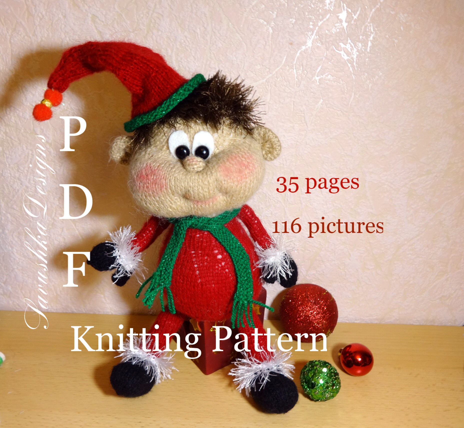 Christmas Amigurumi Elf PDF Pattern Knitted Festive Stuffed Toy Knit ...