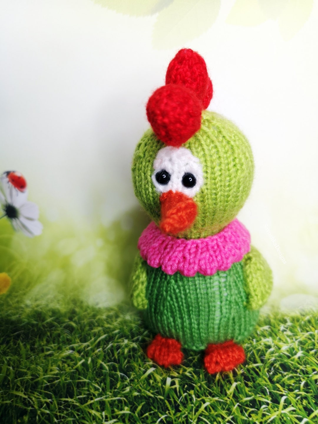 Rooster Knitting Pattern for Easter Toy, Gift for Girl, Instant ...