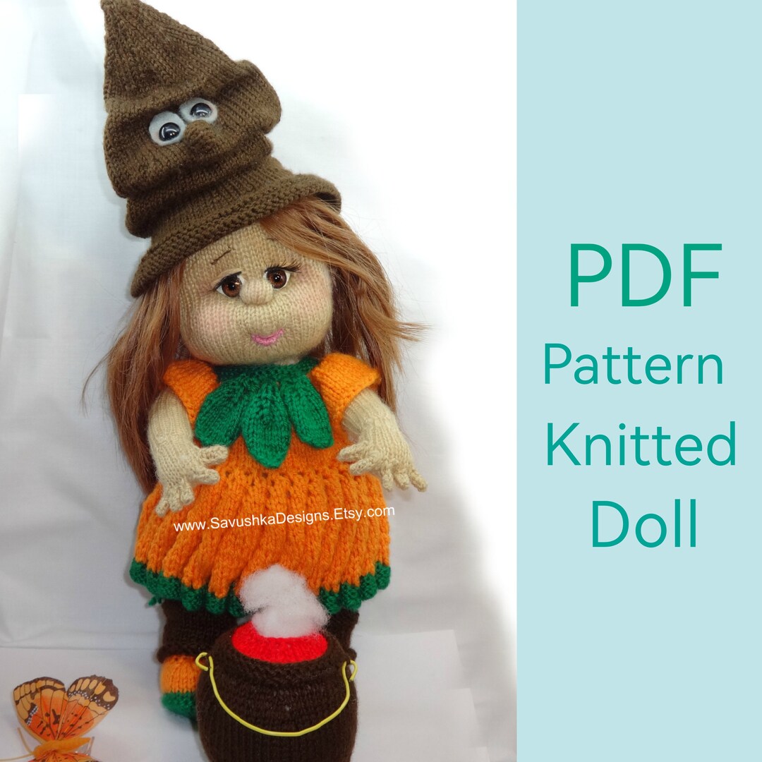 Pattern for Knitted Doll, Amigurumi Witch Knitting Pattern, Toy Pattern ...