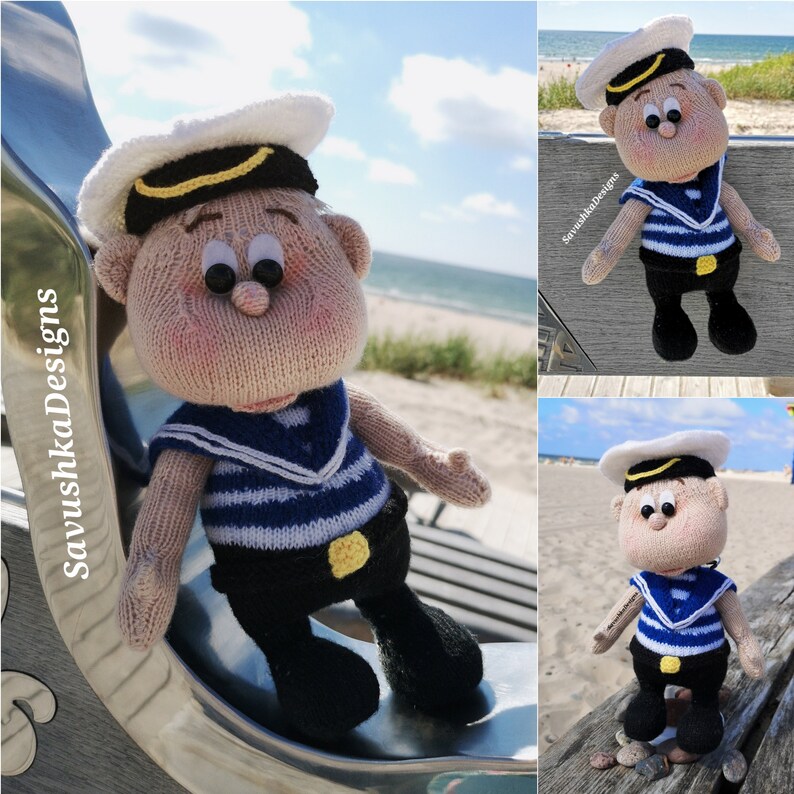 Amigurumi Sailor Doll Knitting Pattern, Knitted Doll Plush Toy ...