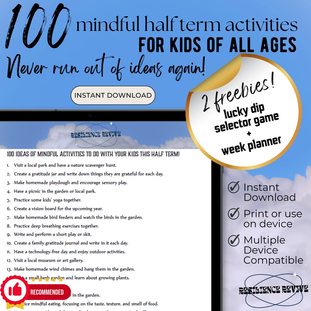100 MINDFUL Things to Do in Half Term, Mindful Activites for Kids ...