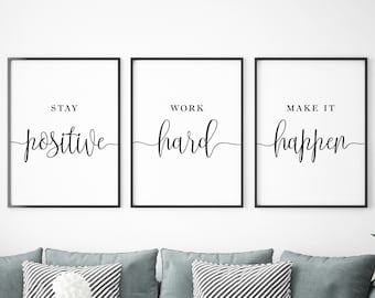 Stay Positive Wall Art | Etsy