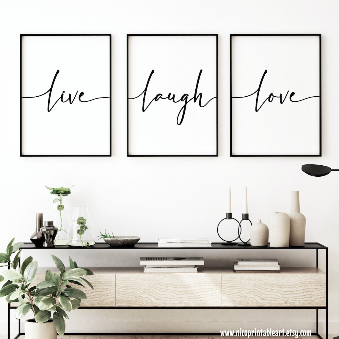Live Laugh Love Print Bedroom Wall Art Set of 3 Prints | Etsy