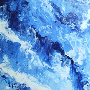 Deep Blue Sea Art Ocean Water Abstract Art Dark Blue Wall - Etsy
