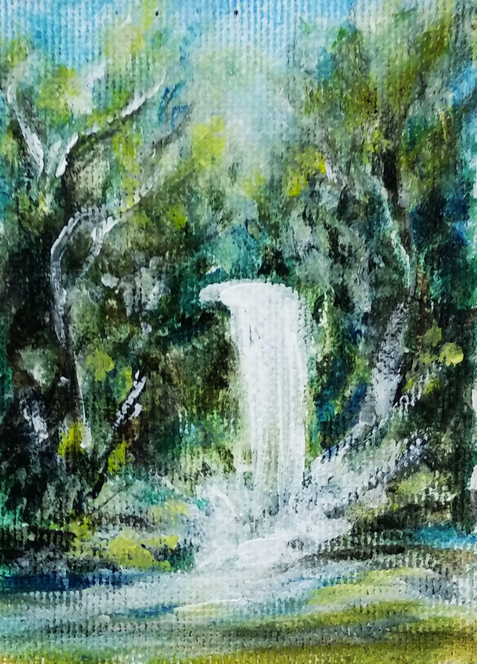 Waterfall ACEO Original Art Landscape Miniature Art Thank You - Etsy