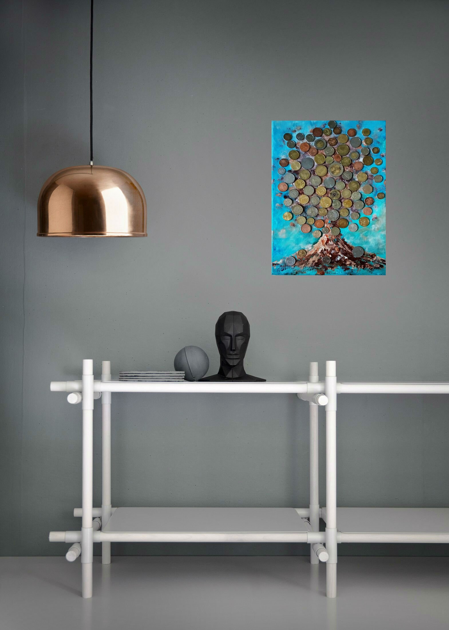 Original Artwork Money Tree Modern Art Canvas Wall Art Money Gift for ...